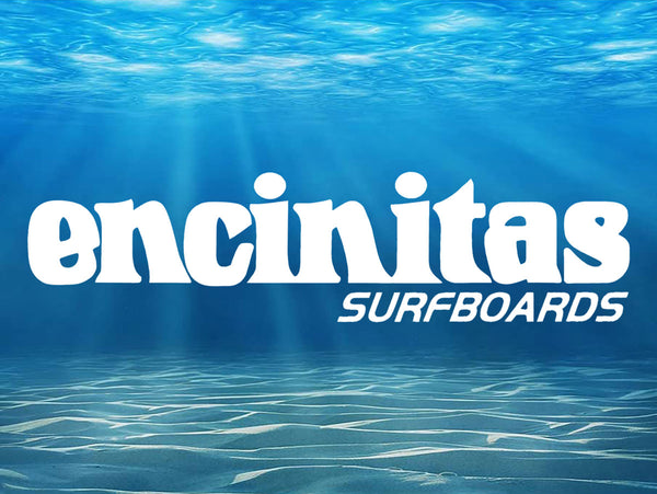 White Icon Logo Die Cut Sticker - Encinitas Surfboards