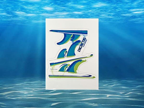 Fins Up Sticker - Encinitas Surfboards